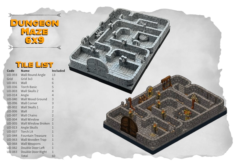Dungeon Blocks Ultimate Dungeon Tiles - READY TO SHIP - Pre-designed ...