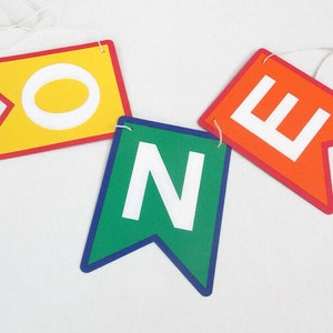 Primary Colors Birthday Banner, One Banner, Highchair Banner, Birthday ...