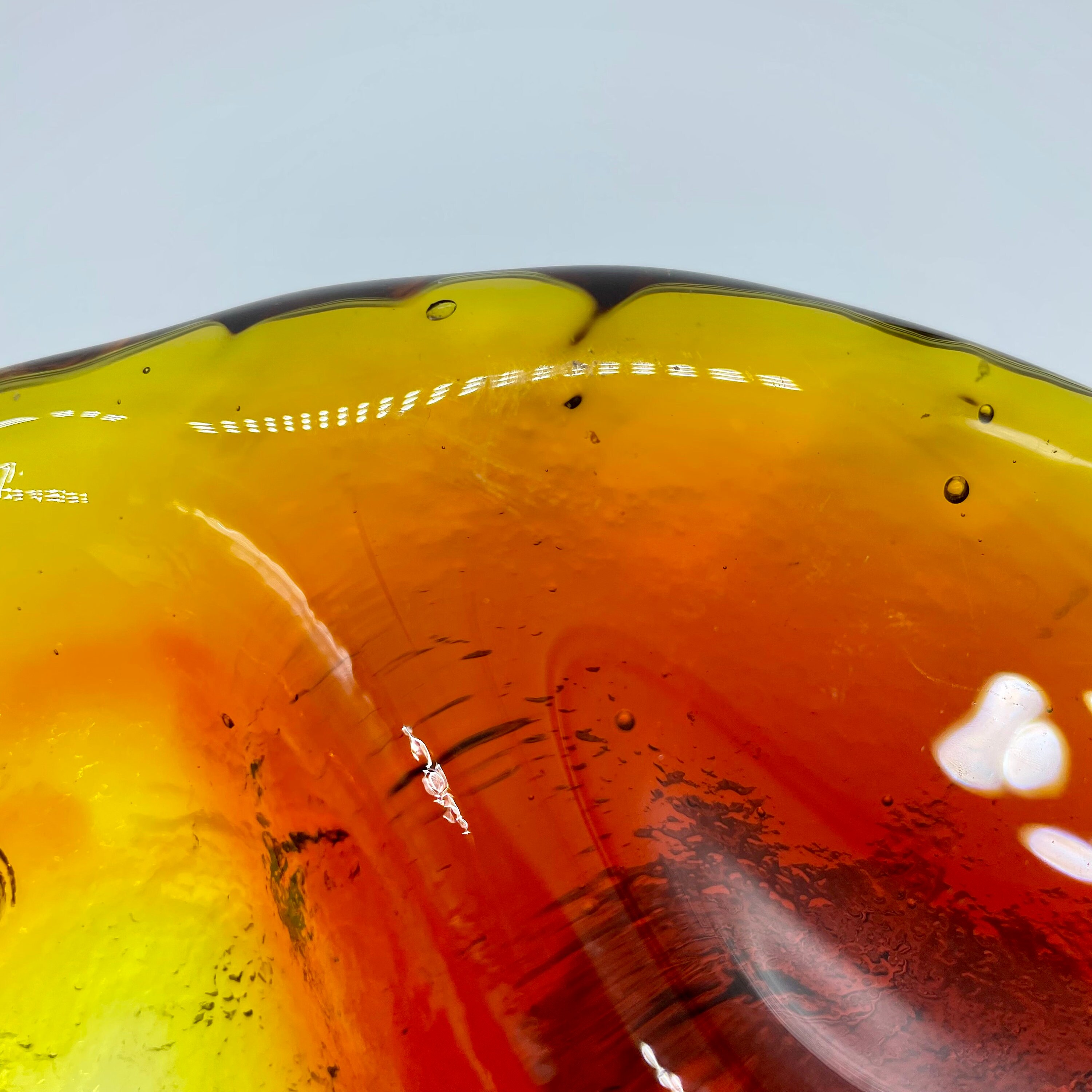 Vintage Blenko Glass Free Form Ashtray 966 Tangerine - Etsy