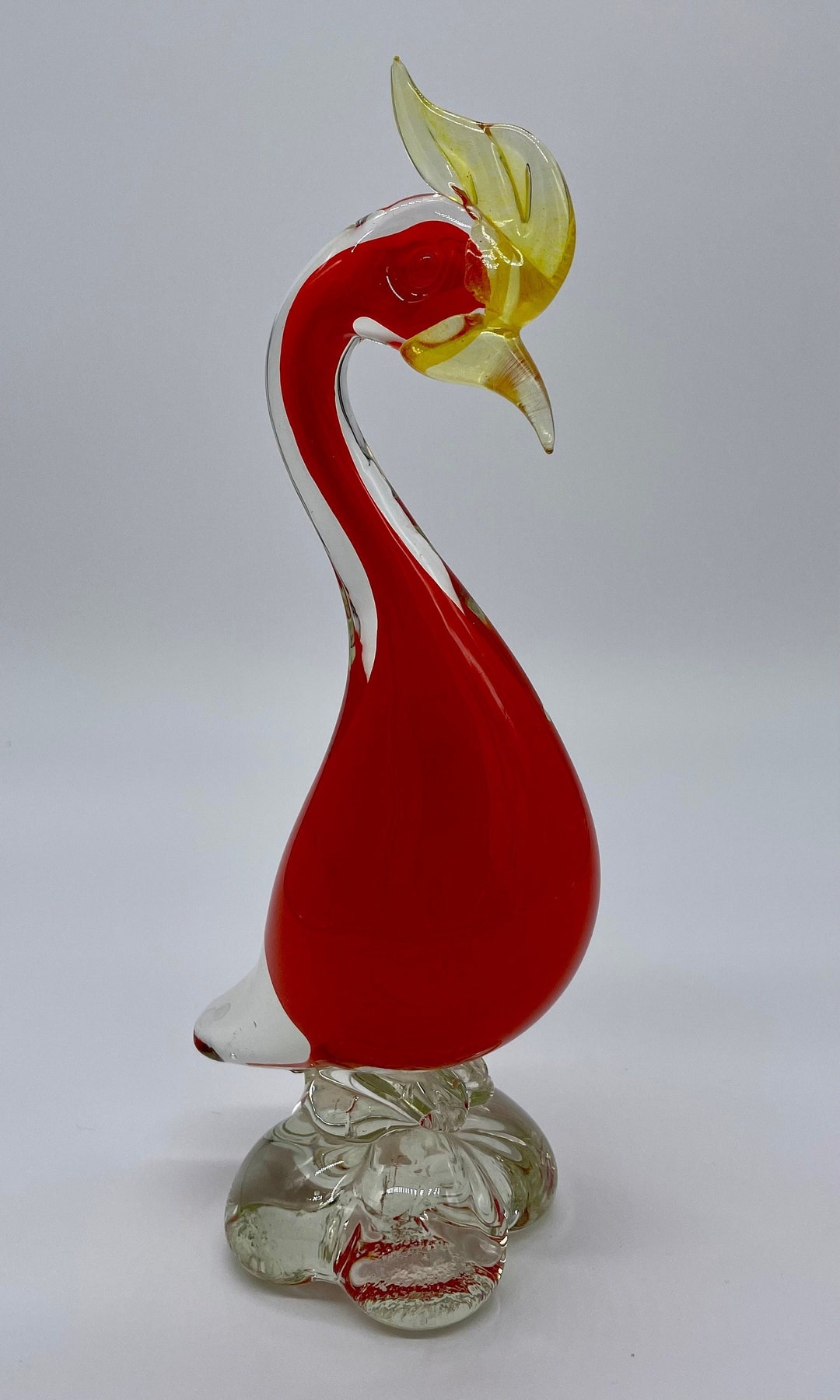 Vintage ~ Murano ~ 9.5" Blown Glass Bird Sculpture ~ Heron, Egret ...