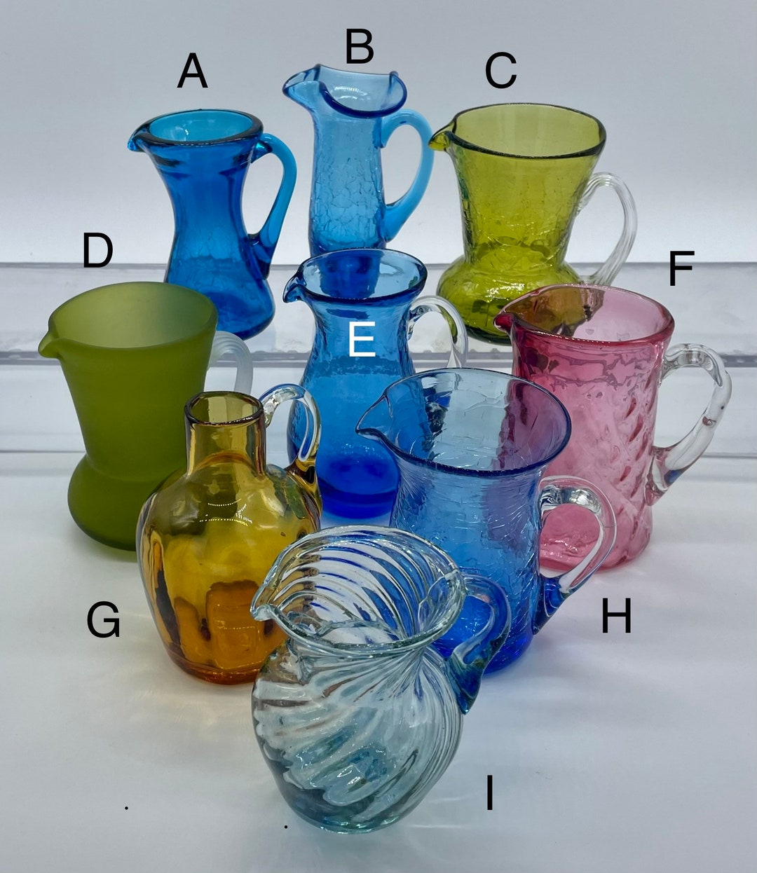 Vintage ~ Art Glass Mini-pitchers ~ Hand Blown ~ SOLD SEPARATELY - Etsy