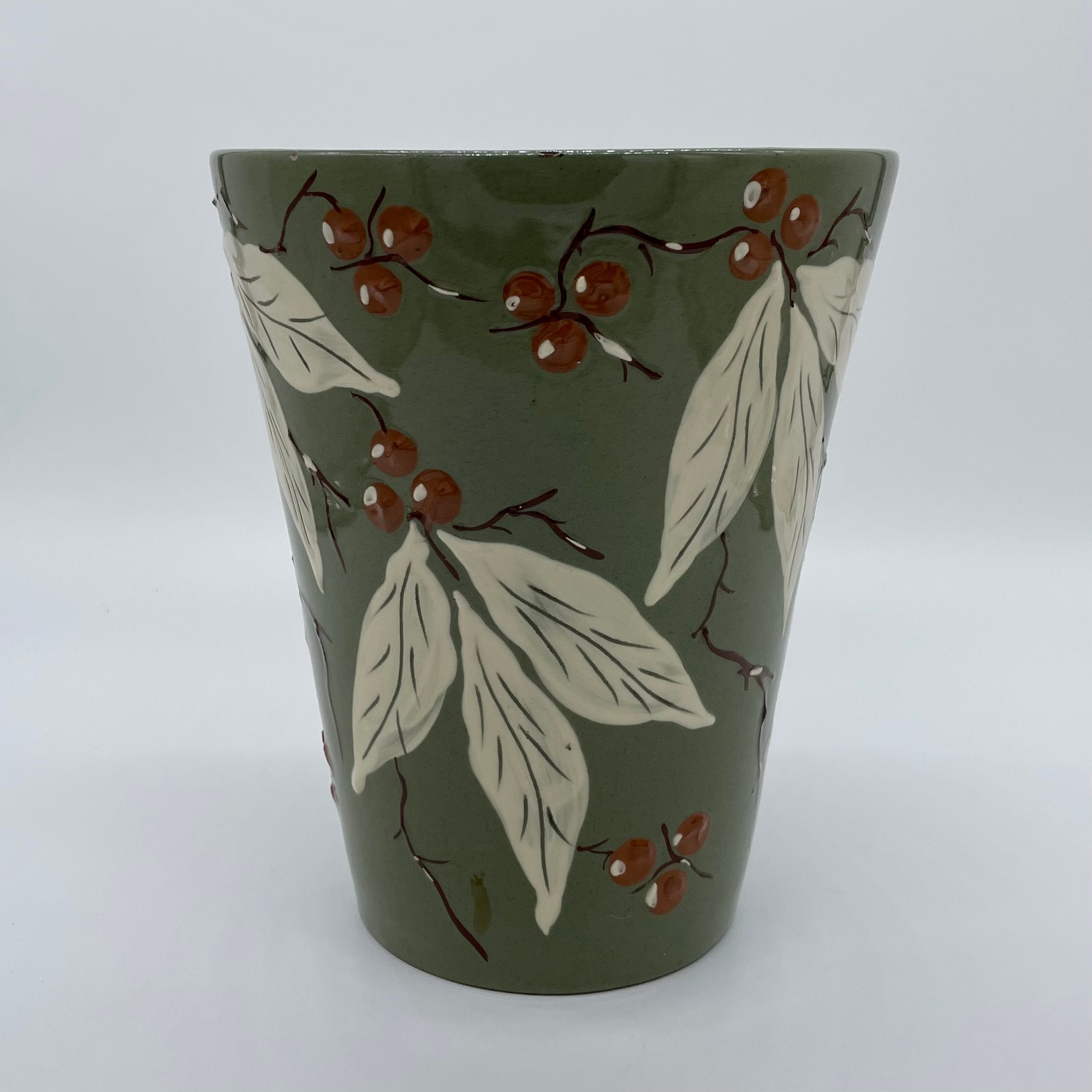 Vintage C. H. Brannam, Royal Barum Ware Pottery Large Leaf & Berry ...