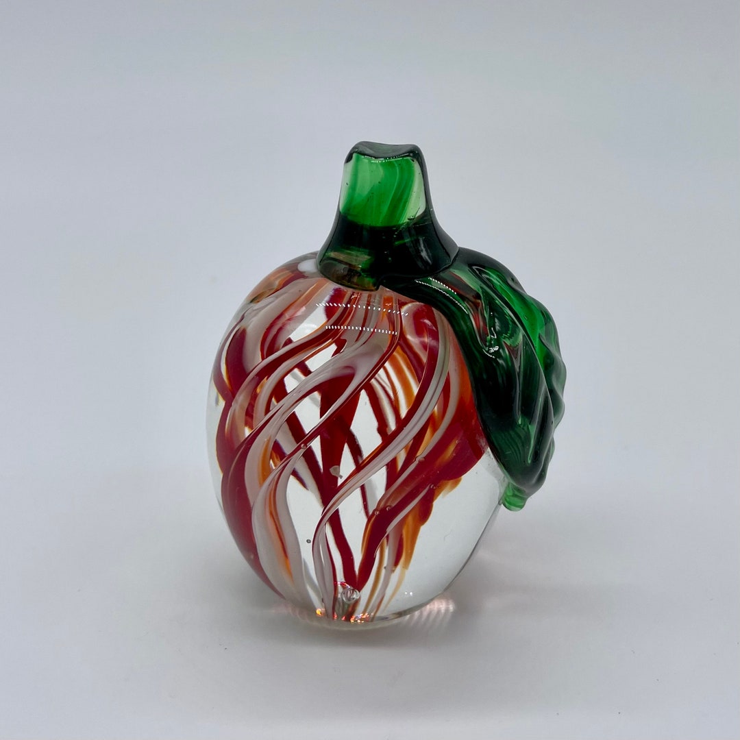 Vintage Prestige Art Glass Apple Paperweight Jellyfish - Etsy