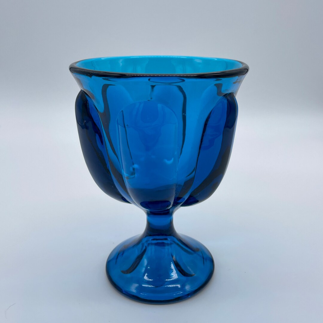 Vintage Viking Glass Epic Six Petal Candy Jar 1428 Bluenique BASE ONLY ...