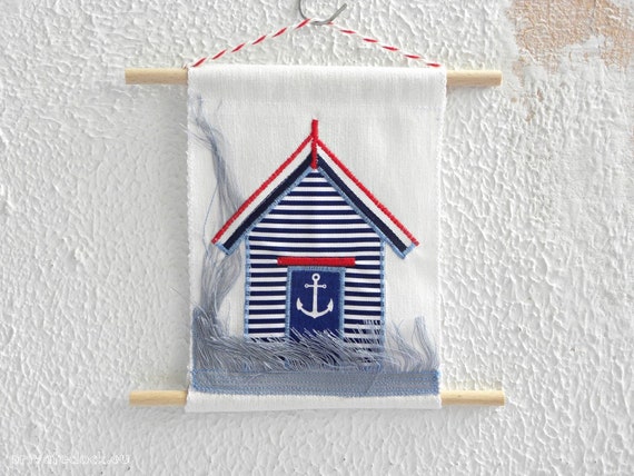 Beach House Textile Art Beach Landscape Sea Art | Etsy