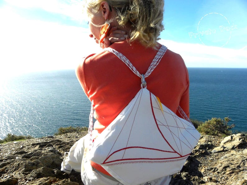 Sailing Backpack Nautical Elegance White Yacht, Art Design in Sailor ...