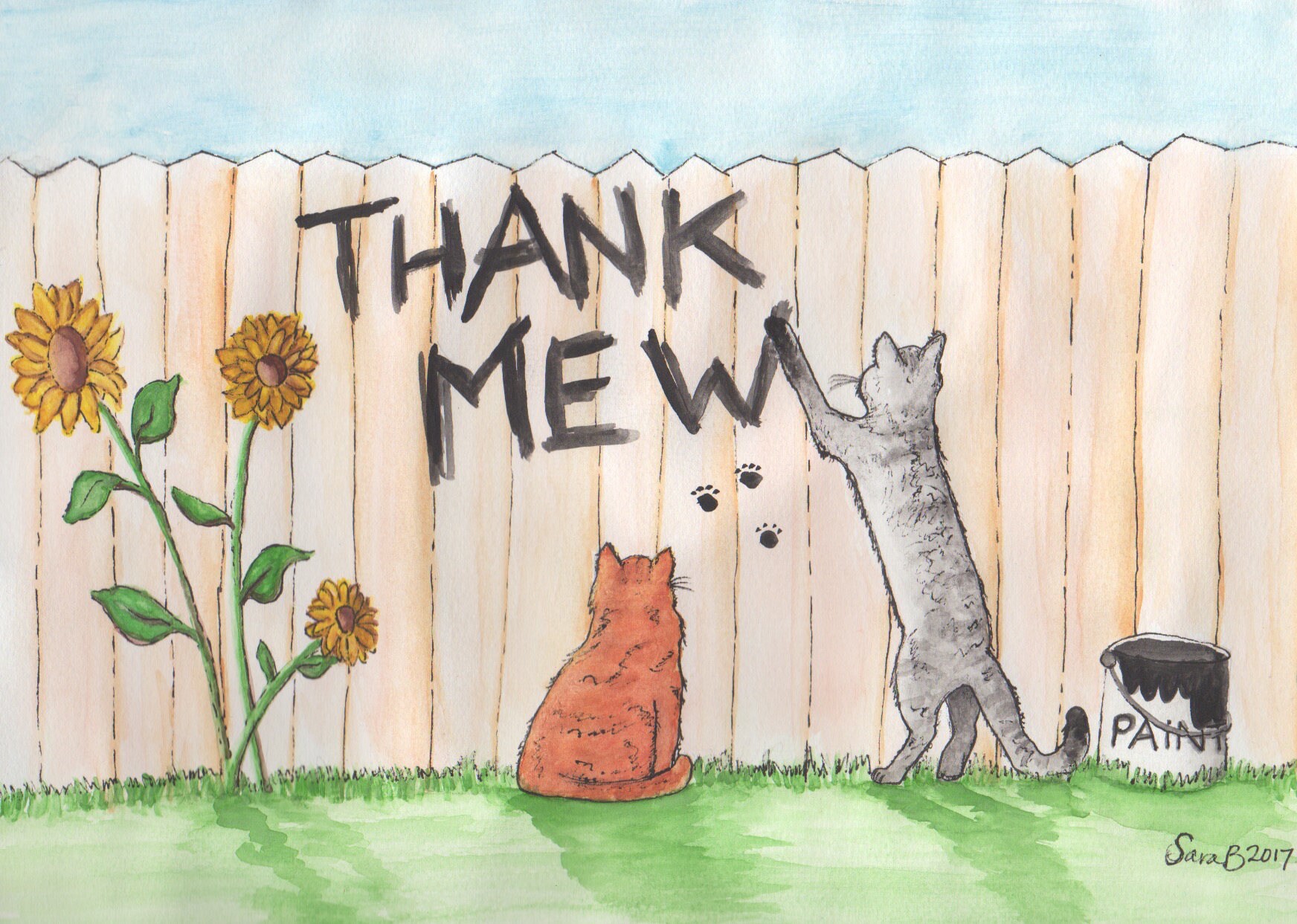 Thank You thank Mew Cats Downloadable Digital JPEG | Etsy