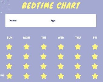 Printable Bedtime Reward Chart - Etsy UK