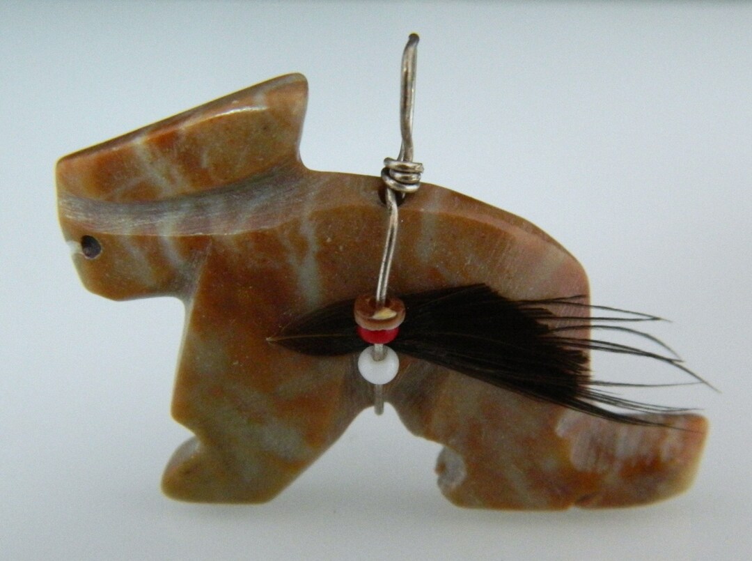 Native American Navajo Brown Onyx Jet Handmade Bunny Rabbit Fetish ...