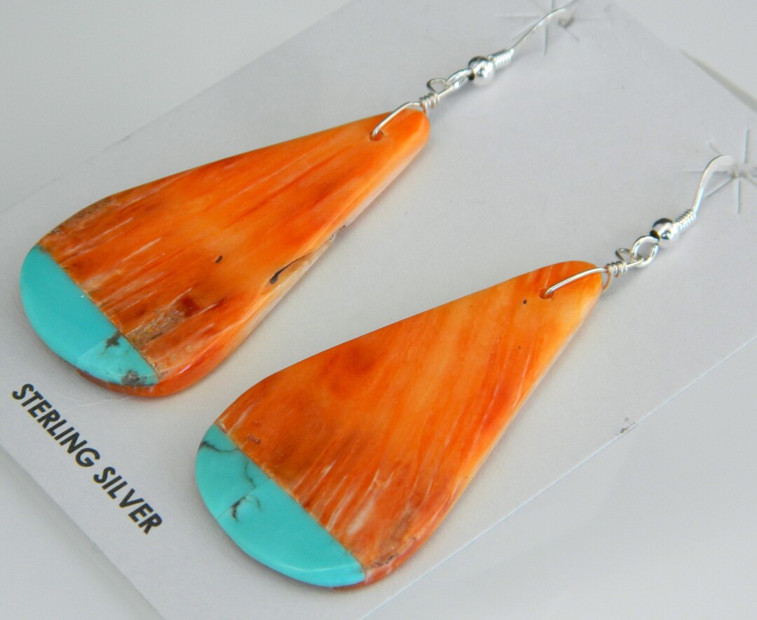 Native American Santo Domingo Turquoise Orange Spiny Oyster Sterling ...