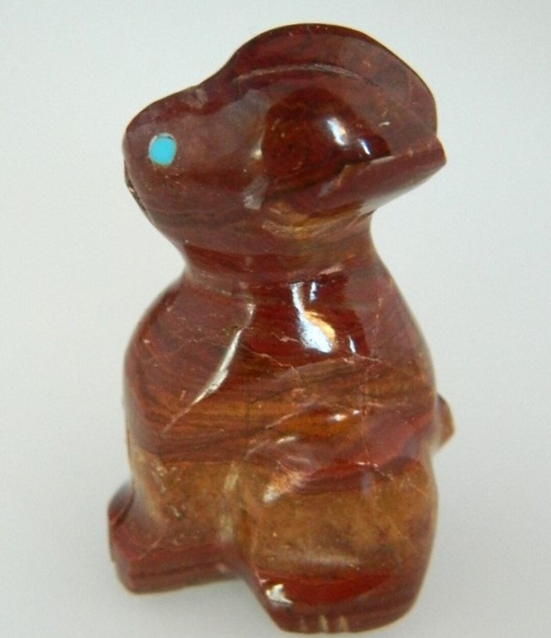Native American Zuni Red Onyx Turquoise Handmade Bunny Rabbit Fetish ...