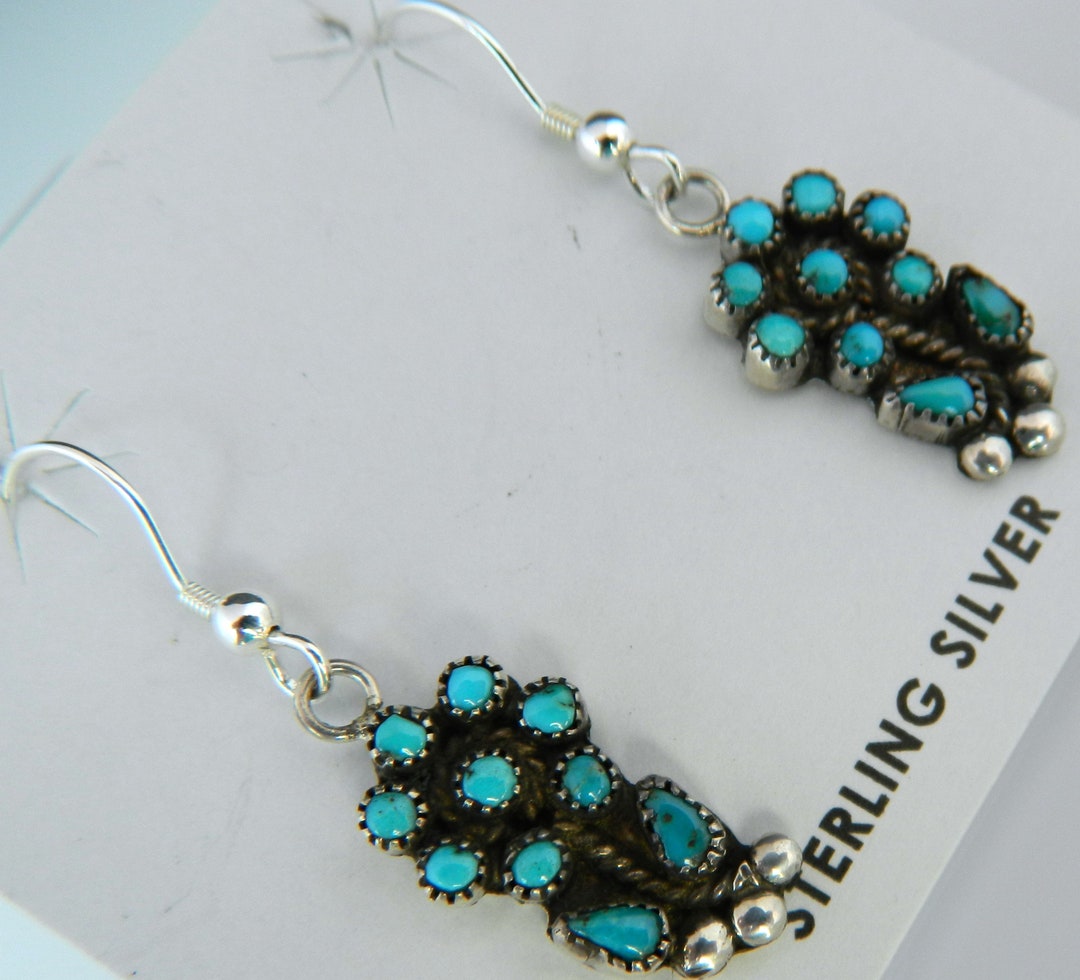 Native American Old Pawn Zuni Natural Turquoise Sterling Silver ...