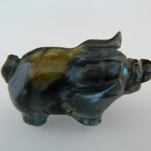 Native American Zuni Picasso Marble Turquoise Pig Fetish Stanton ...