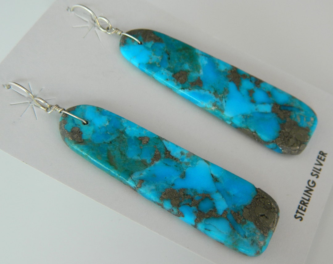 Native American Santo Domingo Blue Turquoise Teardrop Sterling Silver ...