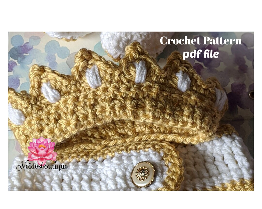 Crochet Pattern, Crochet Baby Crown Pattern, Crochet Hat Pattern, Baby ...