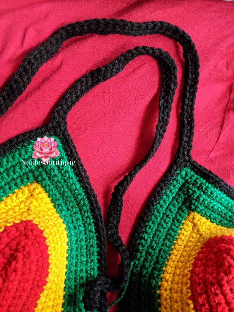 Rasta Bralette Rasta Crop Top Crochet Top Beach Skirt - Etsy