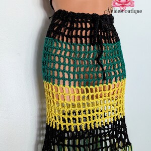 Jamaican Crochet Outfit, Fringe Rasta Skirt,rasta Top,rastafarian ...