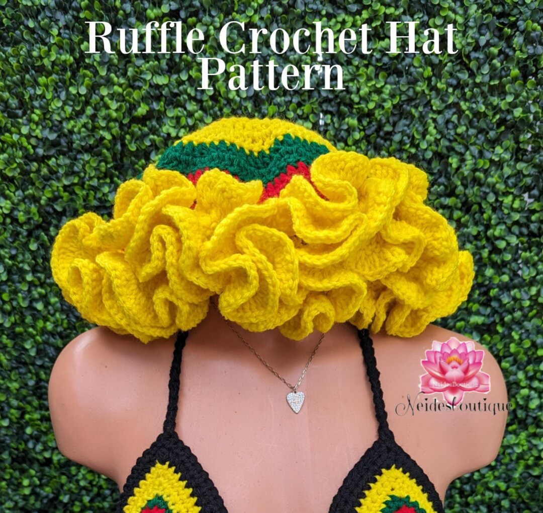Crochet Ruffle Hat Pattern Rasta Flag Pattern Crochet Jamaica Pattern ...