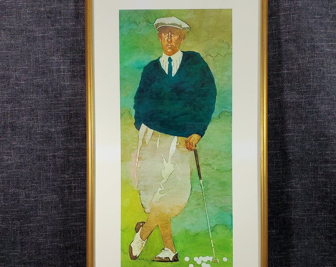 The Golfer by Bart Forbes - Signed Vintage Art Print - Professionally ...