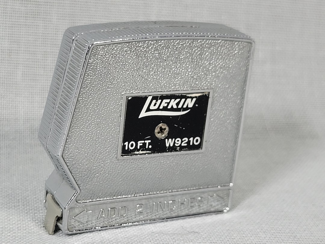 Vintage Lufkin 10 Foot Tape Measure - W9210 - Textured Metal Case W ...