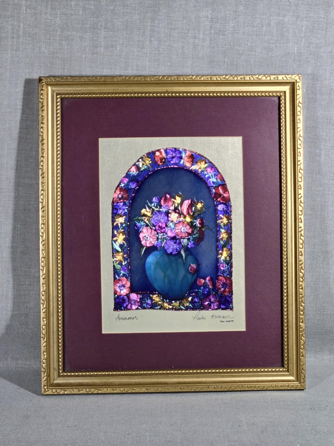 Anemones by Paula Kenevan - Foil Art Print 3D Effect - Framed & Matted ...