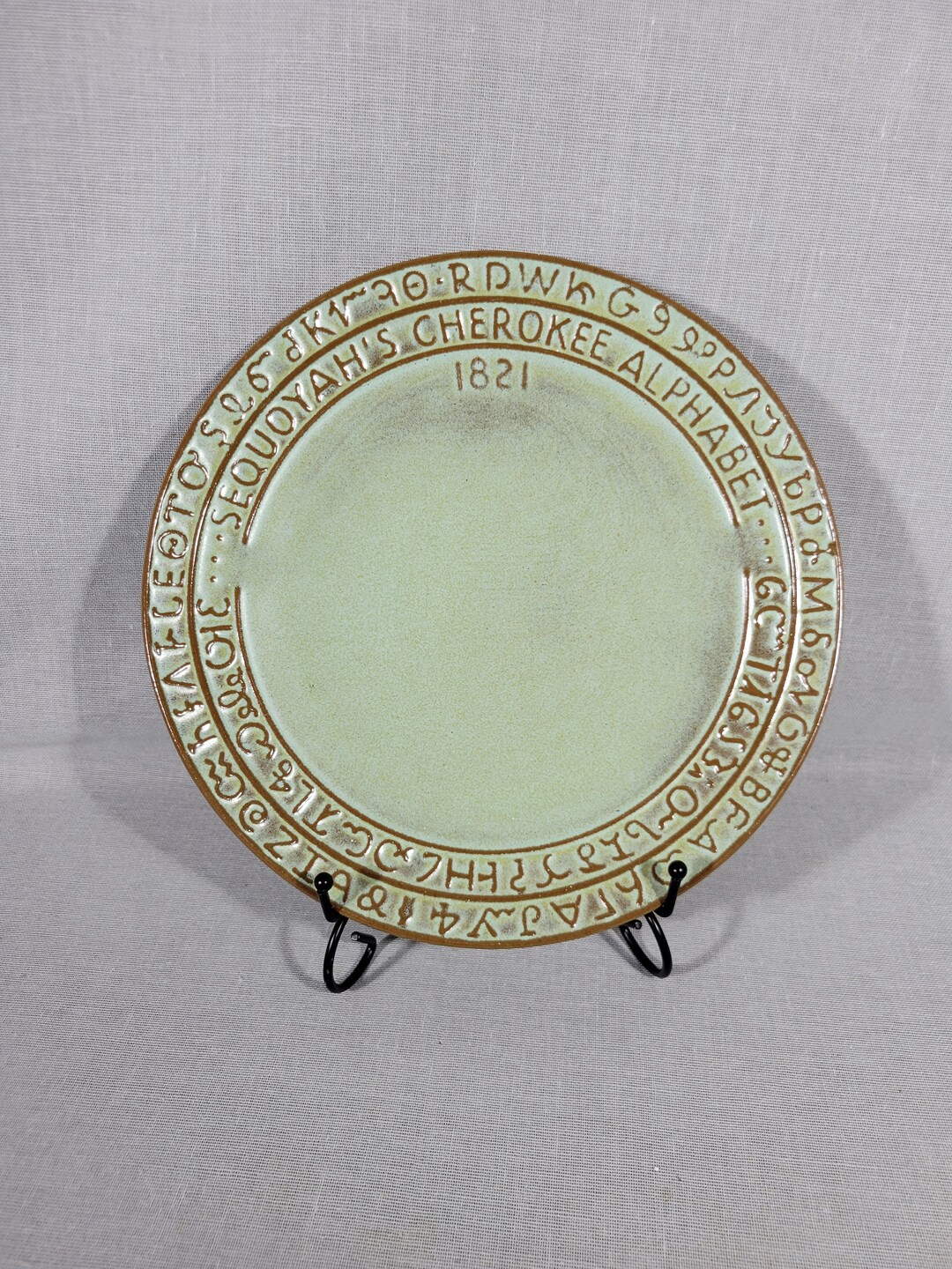 Frankoma Sequoyah's Cherokee Alphabet 1821 Plate 9 Inch Prairie Green ...
