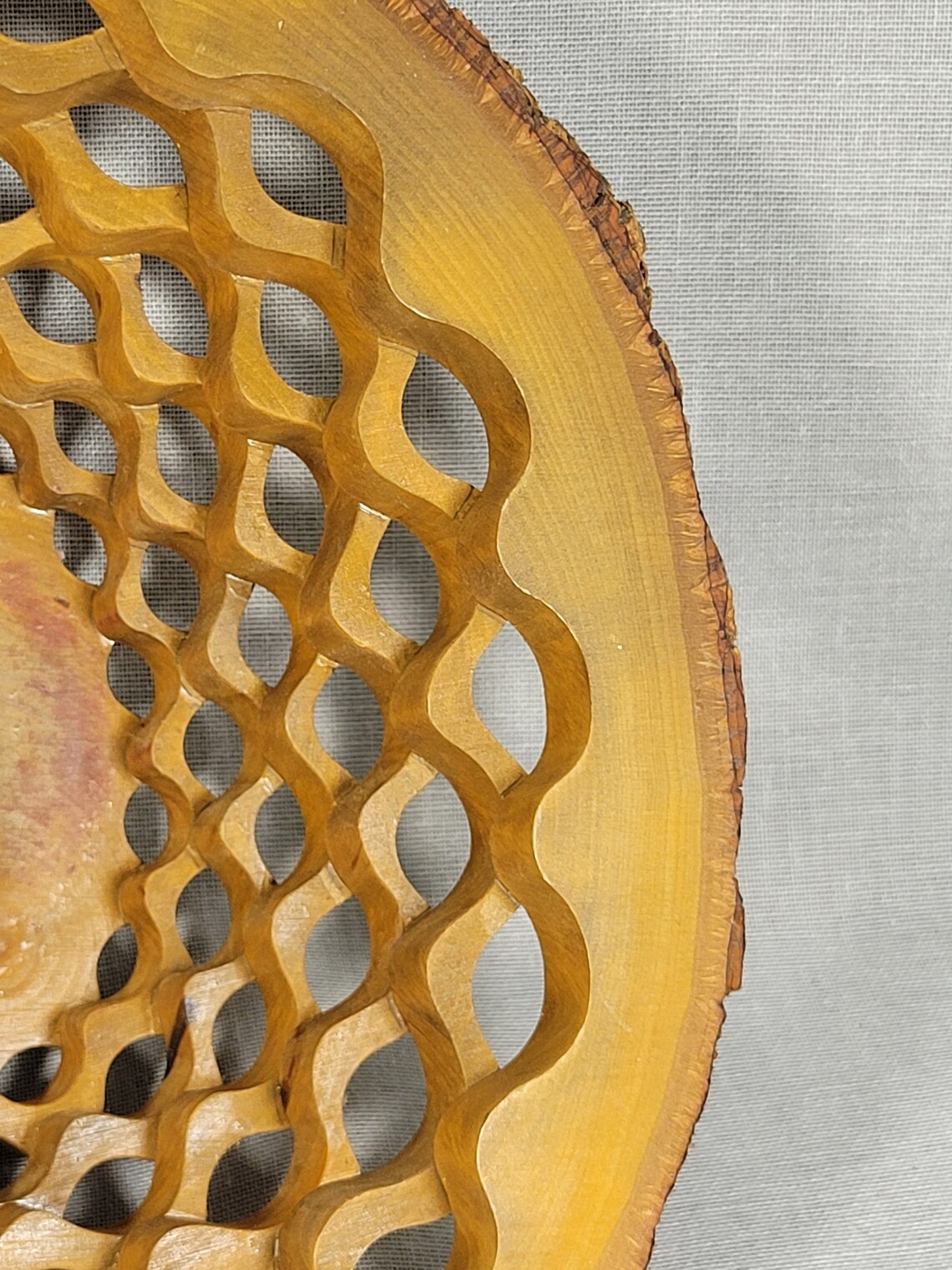 Unique Scroll Saw Basket W/ Live Edge Rim Hand Crafted - Etsy