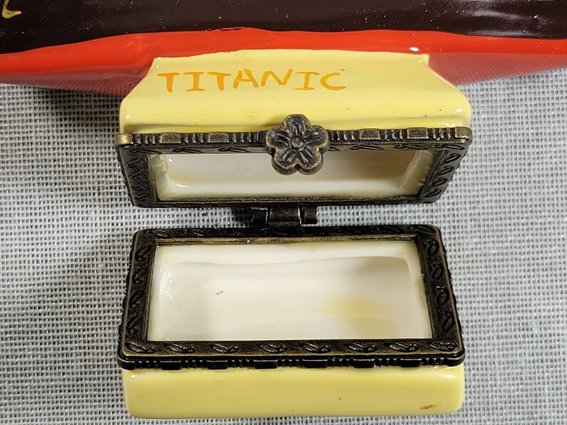 Rare Titanic Ceramic Trinket Box Hinged Lid & Metal Clasp - Etsy