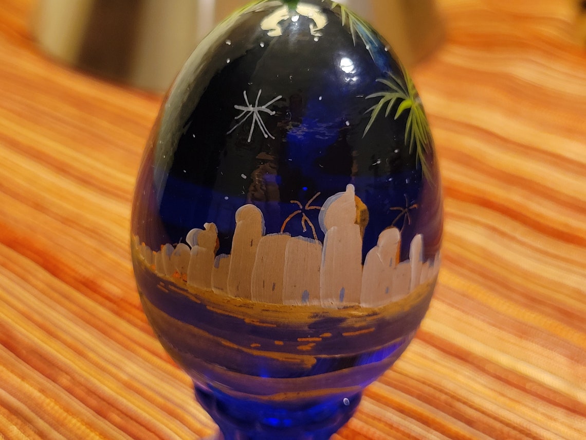 RARE Vintage Fenton Cobalt Blue Egg Three Wise Men - Etsy