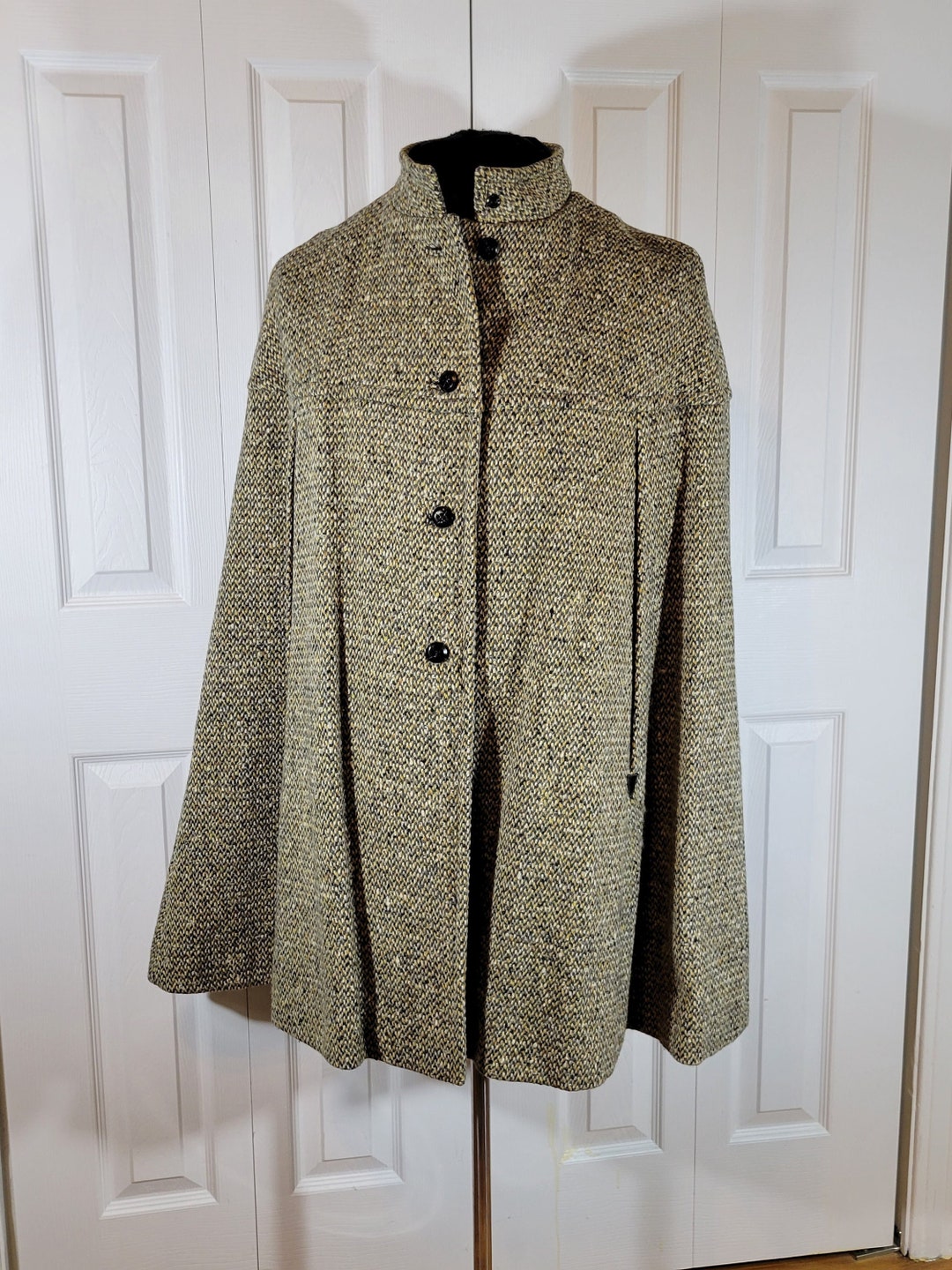 Pendleton Ladies Wool Cape From 1970s W/ Stand up Collar Original ...