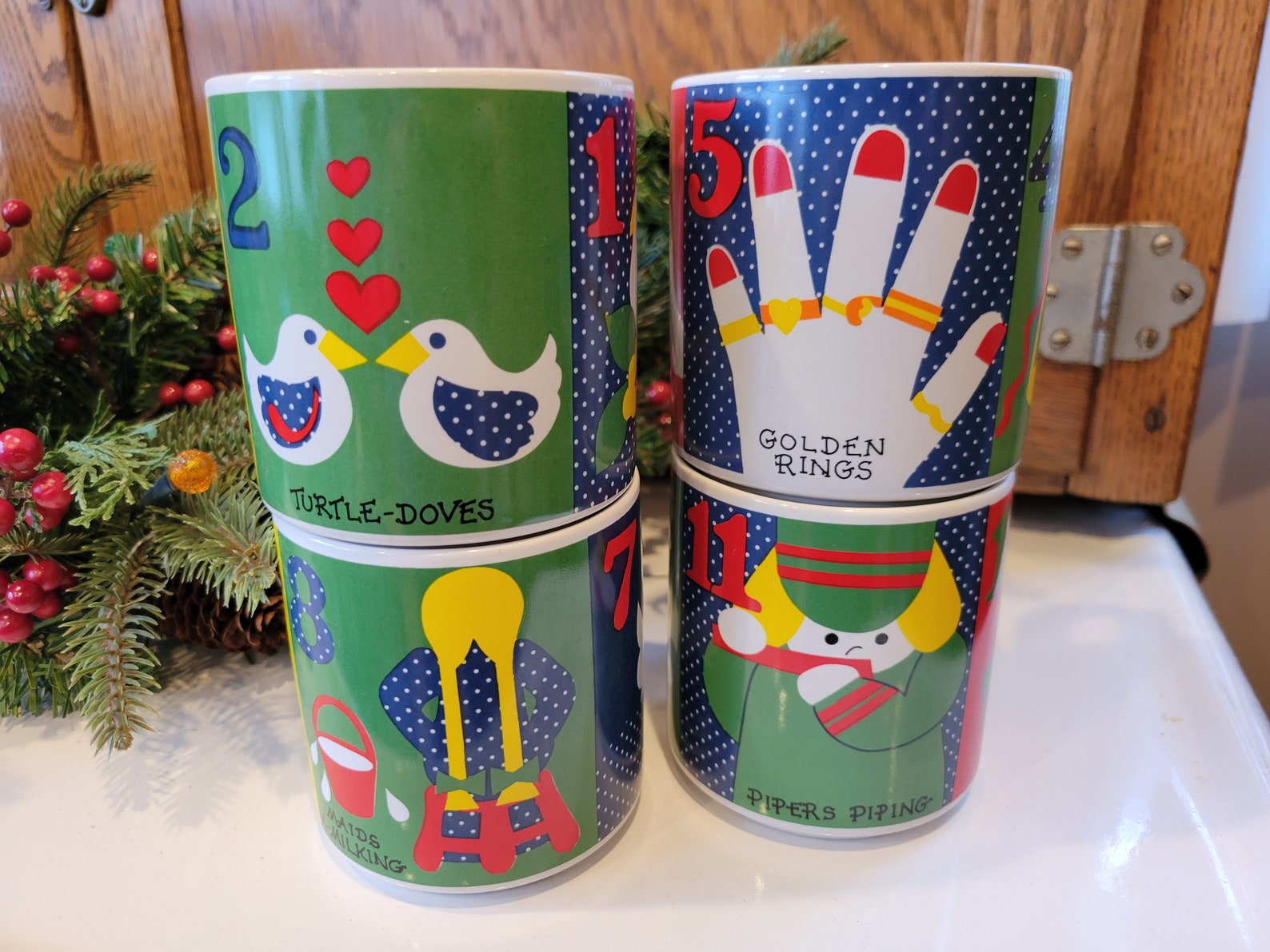 Twelve Days of Christmas Mugs Grant Howard 1983 Set of 4 - Etsy