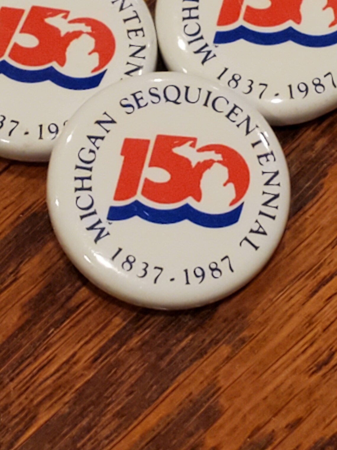 Michigan Sesquicentennial Button Pinback 1837-1987 150 Years - Etsy