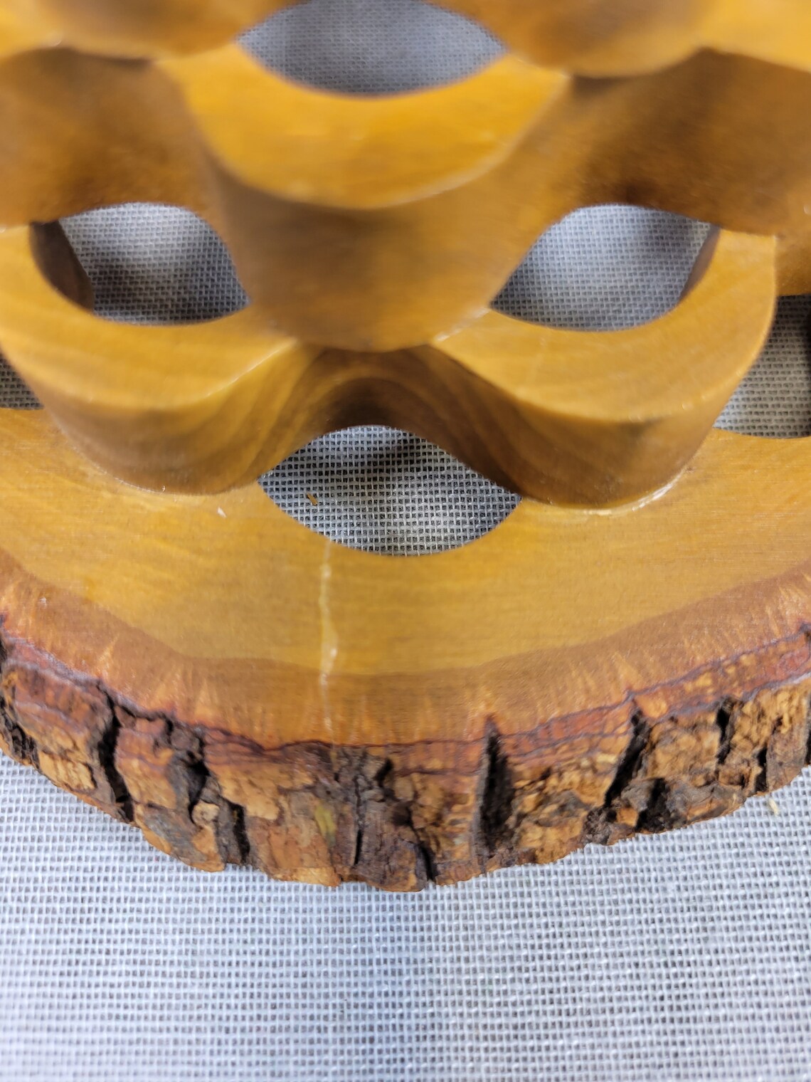 Unique Scroll Saw Basket W/ Live Edge Rim Hand Crafted - Etsy