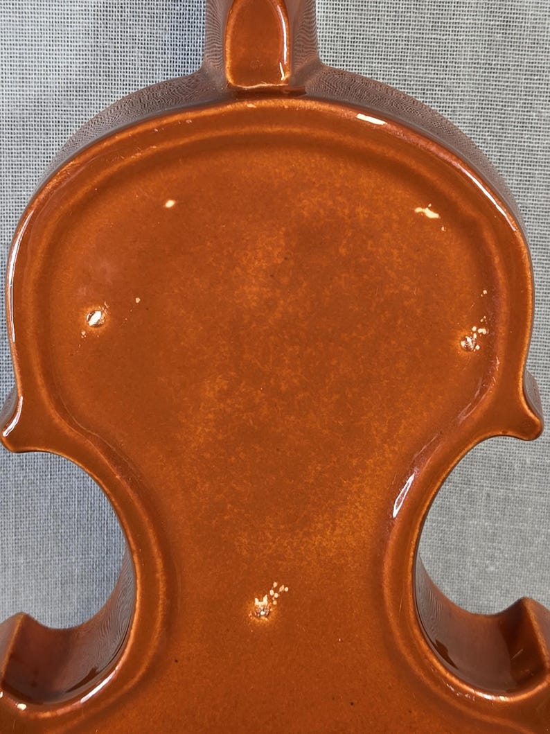Red Wing Pottery Violin Fiddle Wall Pocket Planter 907 - Brown Red ...