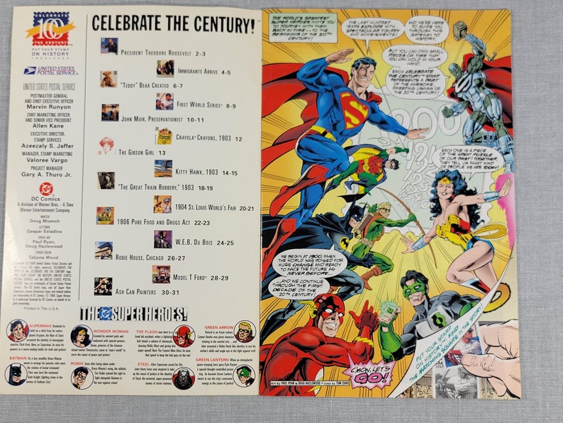 Vintage 1998 DC Comics Superhero Stamp Album: US Postal Service - Etsy