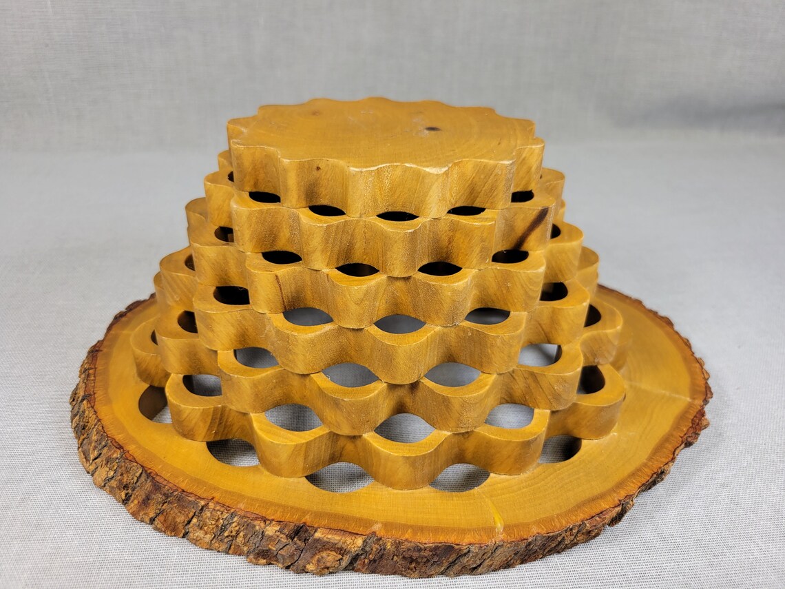 Unique Scroll Saw Basket W/ Live Edge Rim Hand Crafted - Etsy