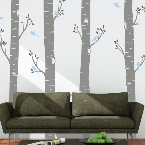 Large Birch Tree Wall Sticker Decals Living Room Vinyl - Etsy