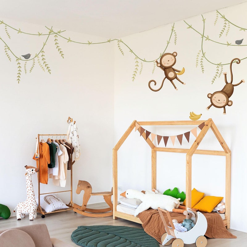 Monkey Wall Decal - Etsy