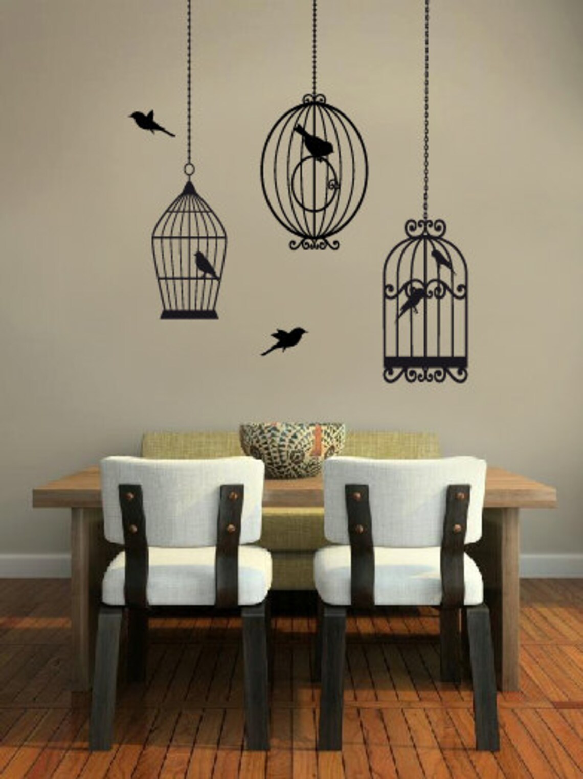 Vintage Bird Cage Wall Sticker Decal Home Vinyl Decals | Etsy