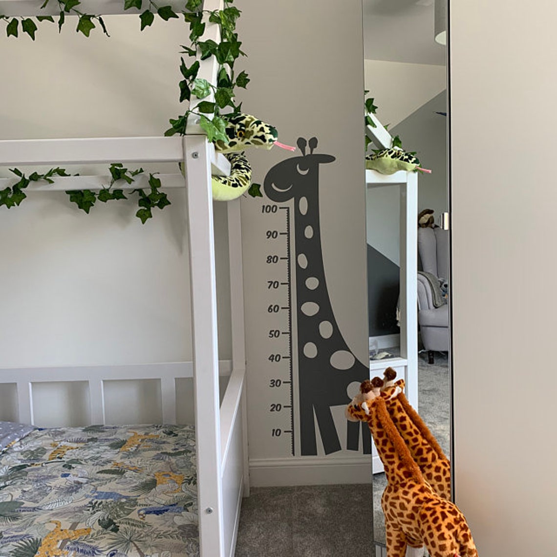 Childrens Measuring Giraffe Wall Decal - Childrens Wall Sticker - Etsy
