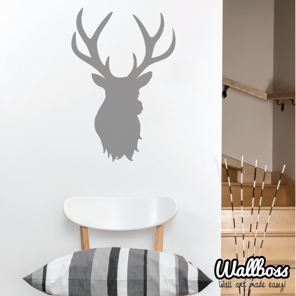 Stag Silhouette Wall Decal Sticker Decor Home Wall Art | Etsy