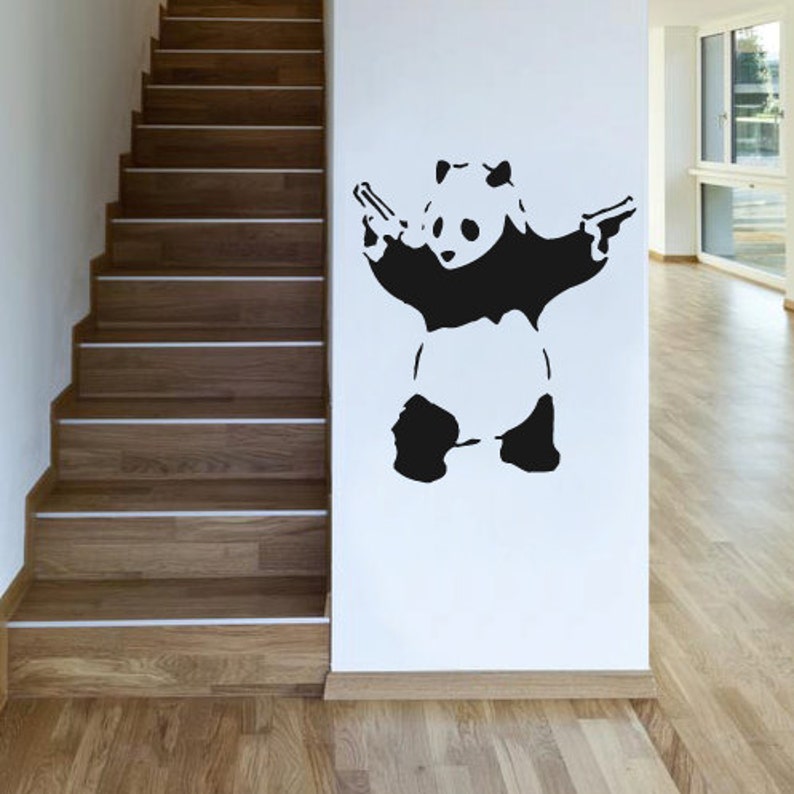 Banksy Panda With Guns Wall Sticker Decal - Etsy