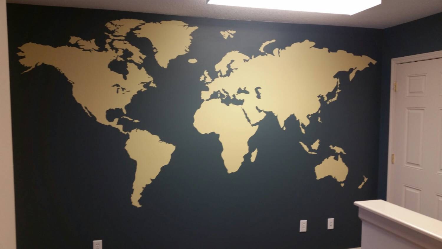 EXTRA LARGE World Map Decal 11ft X 5.7ft / 3.5m X 1.73m Wall Sticker ...
