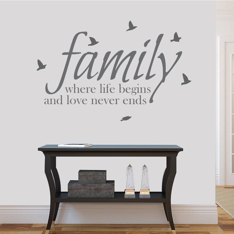 Where Life Begins Family Wall Sticker Removable Wall Quote - Etsy