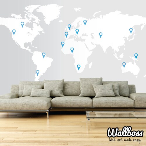 LARGE World Map Wall Decal Sticker 7ft X 3.47ft Vinyl Wall - Etsy