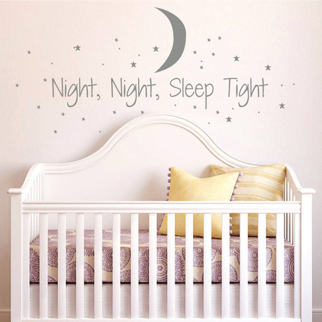 Night Night Sleep Tight Childrens Wall Sticker - Etsy