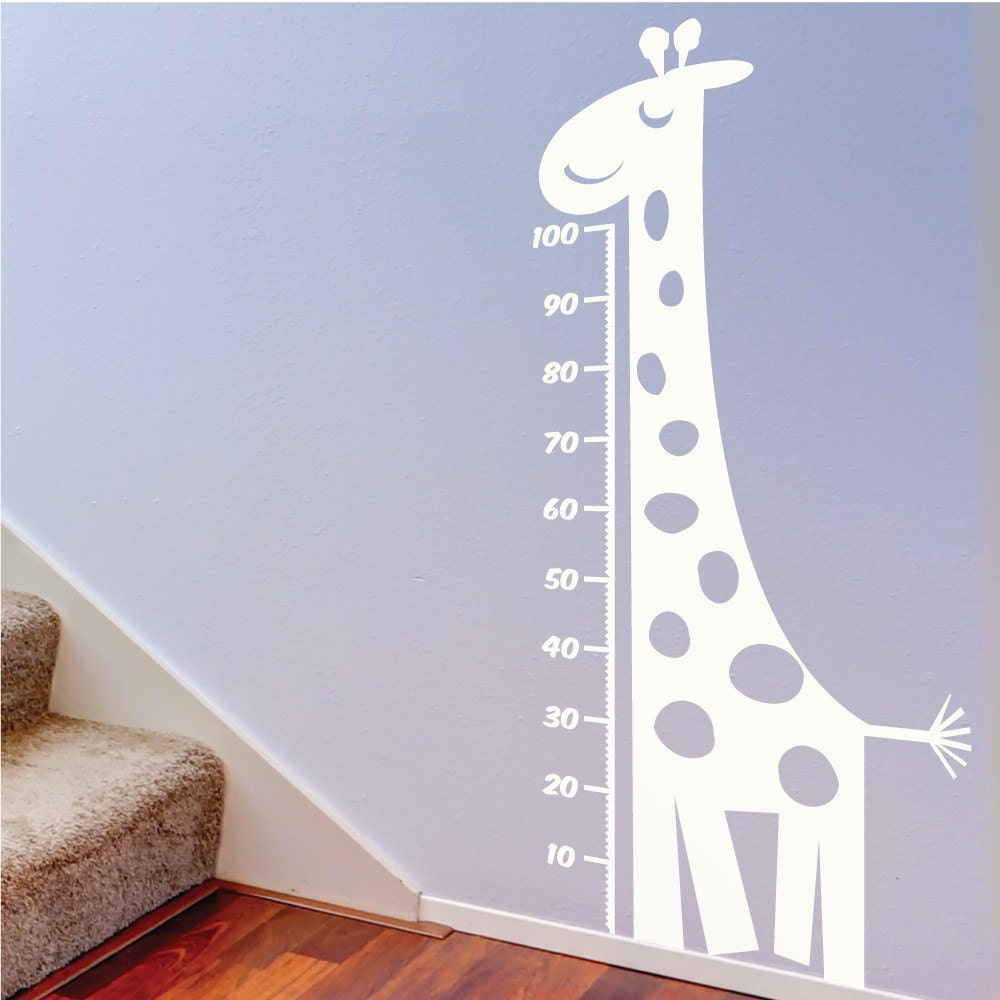 Childrens Measuring Giraffe Wall Decal - Childrens Wall Sticker - Etsy