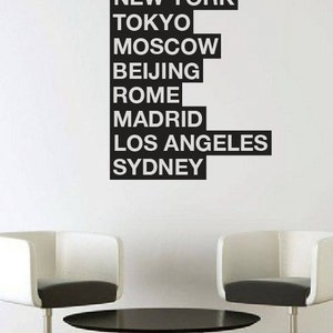 10 Cities of the World Wall Sticker - London Wall Stickers - New York ...