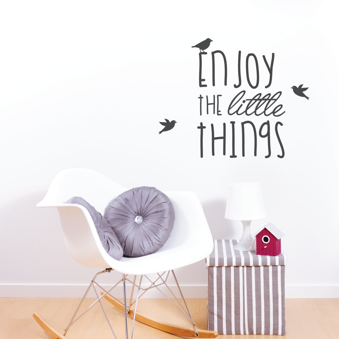 Wall Decal Enjoy the Little Things - Quote Mural Words Wall Text Vinyl ...