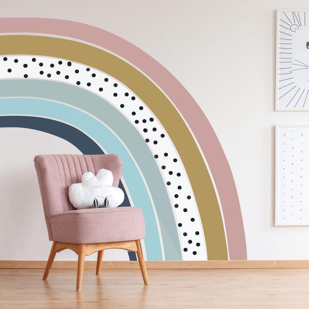 Large Rainbow Wall Sticker, Nursery Rainbow Wall Stickers, Wall Decal ...